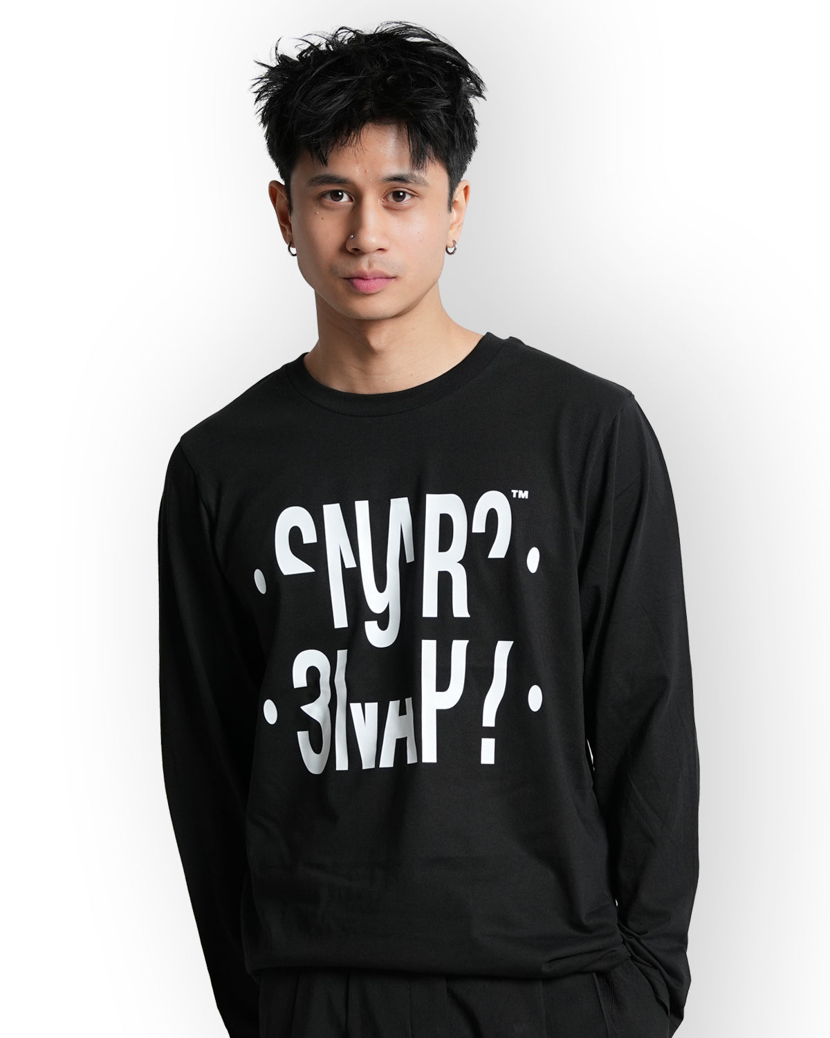 "Snap?" Long sleeve Sort – sybau.dk